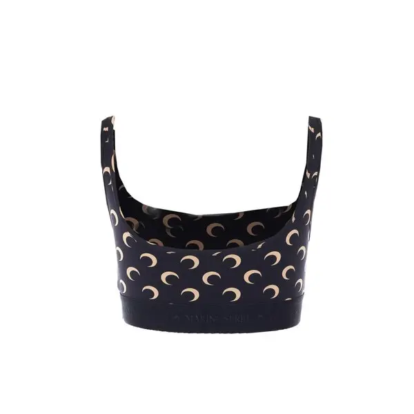 MARINE SERRE Recycled Moon Jersey Sport Bra - Black