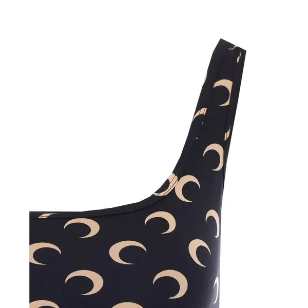 MARINE SERRE Recycled Moon Jersey Sport Bra - Black