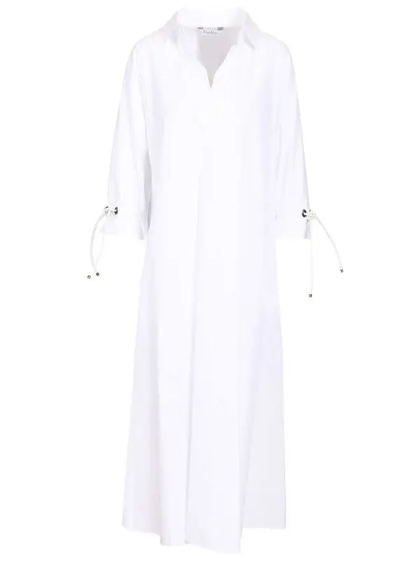 Max Mara Oversized Cotton Poplin Dress - White
