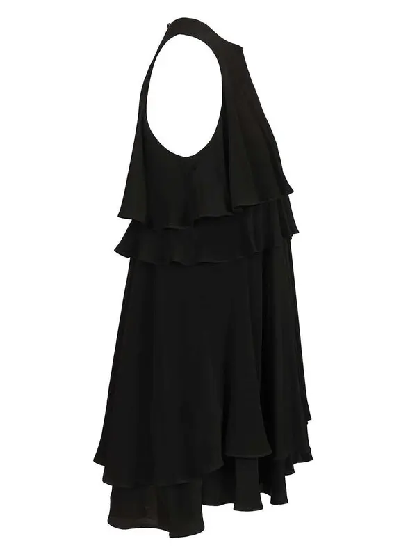 AMI Paris Short Sleeveless Ruffled Dress