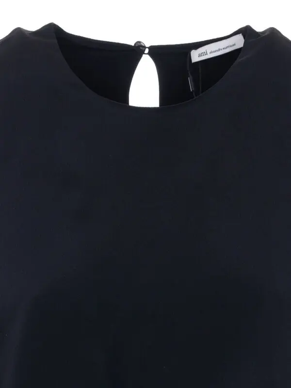 AMI Paris Short Sleeveless Ruffled Dress