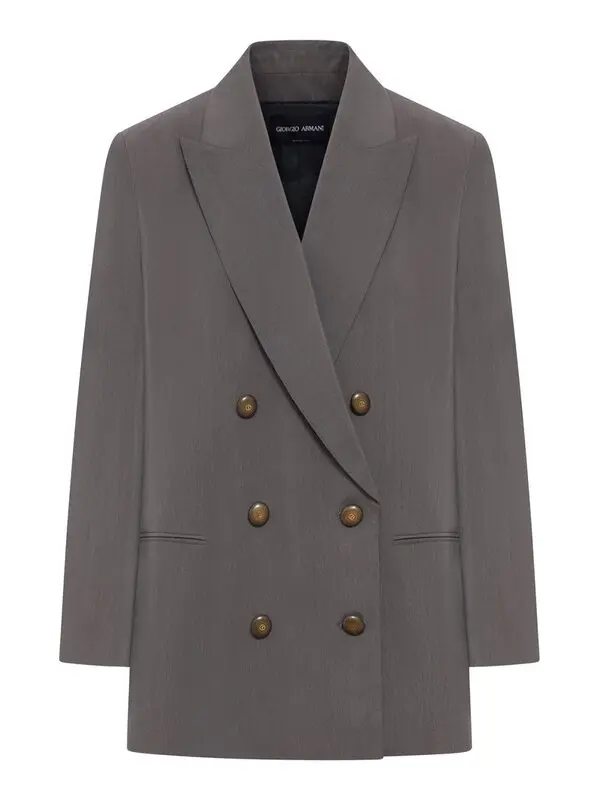Giorgio Armani Tailored Double-breasted Silk Blazer - Multicolor