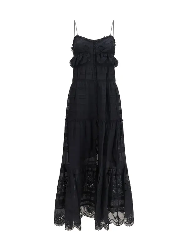 Isabel Marant Étoile Paule Long Ruffled Dress - Black
