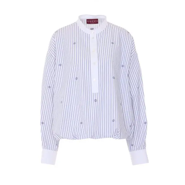 Gucci Incrocio Gg Pinstriped Shirt