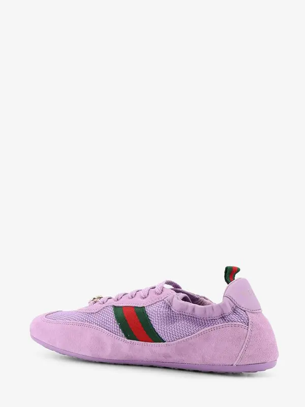 Gucci Mesh And Suede Sneakers With Web Detail - Gray