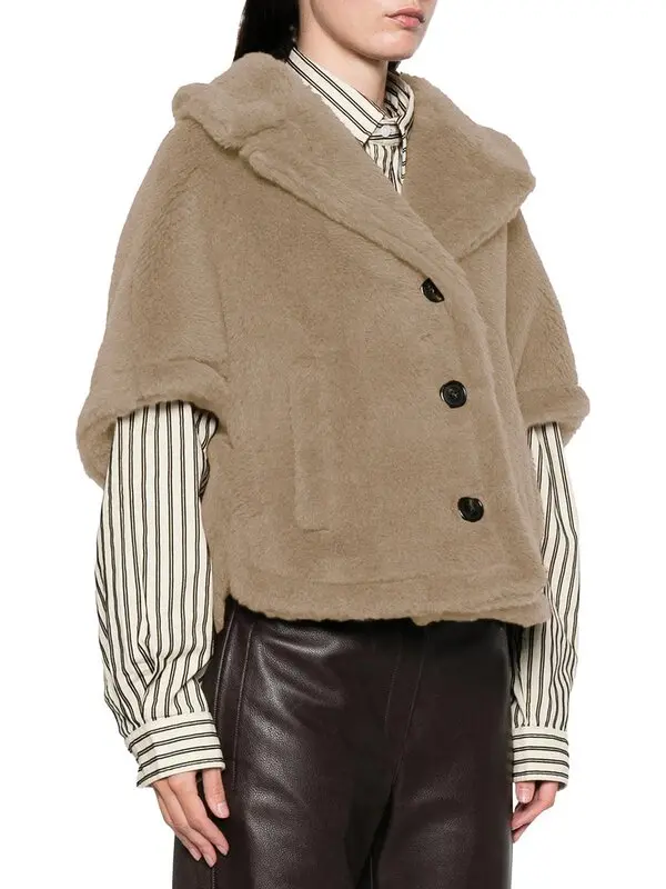 Max Mara Corvino Teddy Short Coat - Cream
