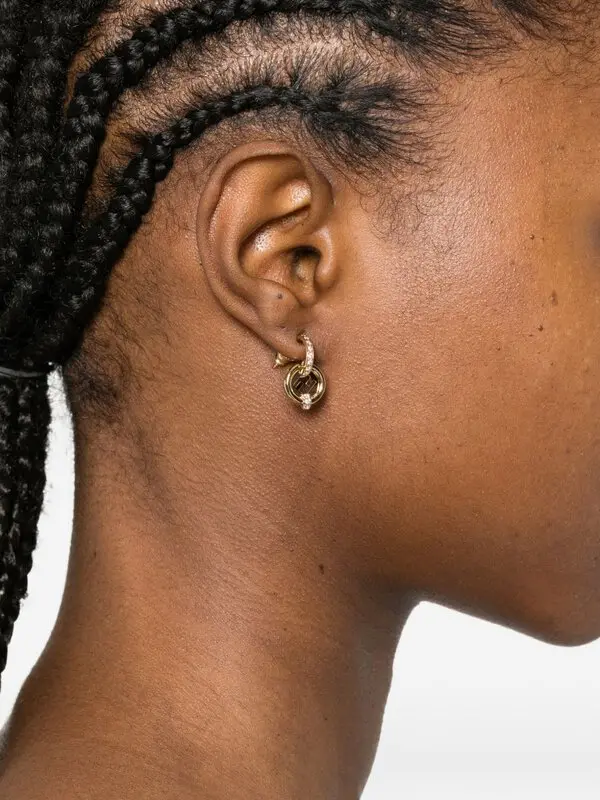 Fendi Gold Tone Logo Detail Hoop Earrings - Multicolor