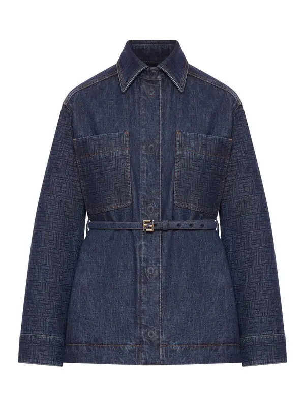 Fendi Denim Jacket With Ff Motif