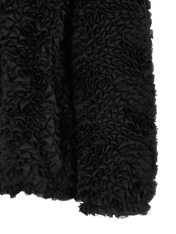 Herno Georgette Jacket With Ruffle Appliqu