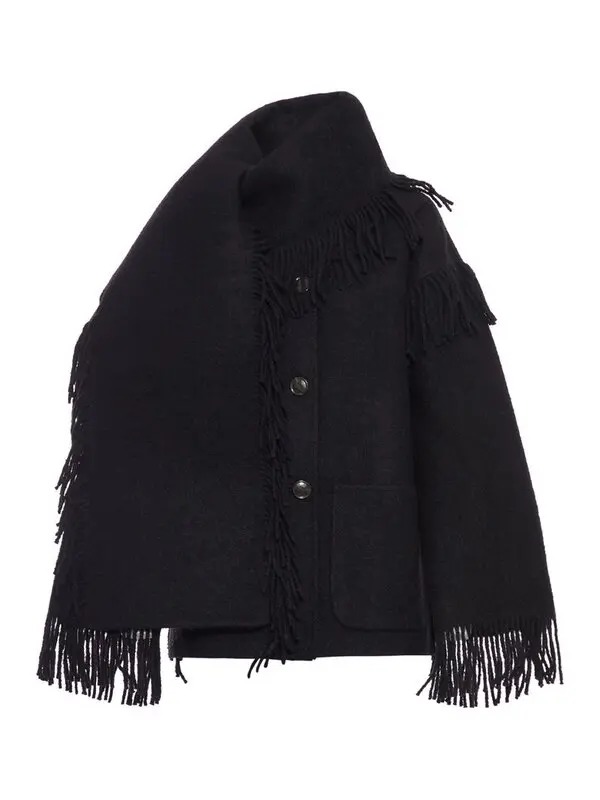 TOTEME Bouclé Jacket With Fringed Scarf