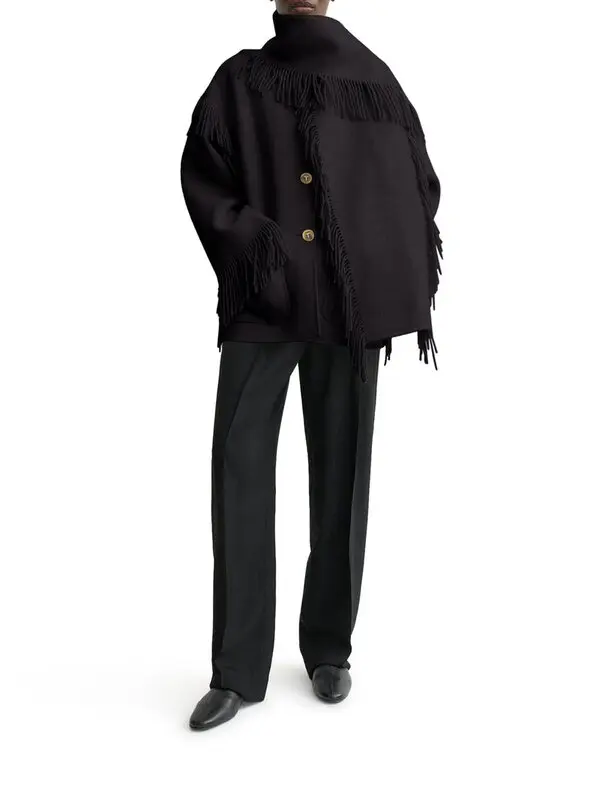 TOTEME Bouclé Jacket With Fringed Scarf