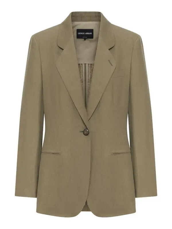 Giorgio Armani Single-breasted Linen Blazer
