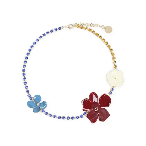 Marni Flower Charm Necklace - Red