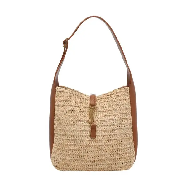 Saint Laurent Raffia Small Le 5 A 7 Shoulder Bag