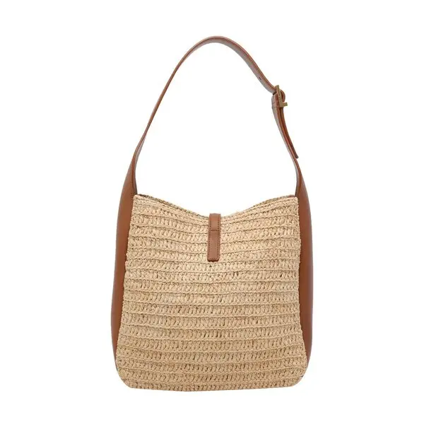 Saint Laurent Raffia Small Le 5 A 7 Shoulder Bag