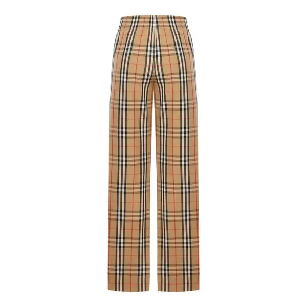 Burberry Archive Beige Check Pattern Straight Trousers