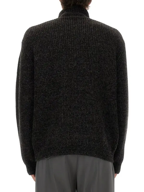 LEMAIRE Lemiaire Ribbed Turtleneck Sweater Alpaca & Yak Blend - Black