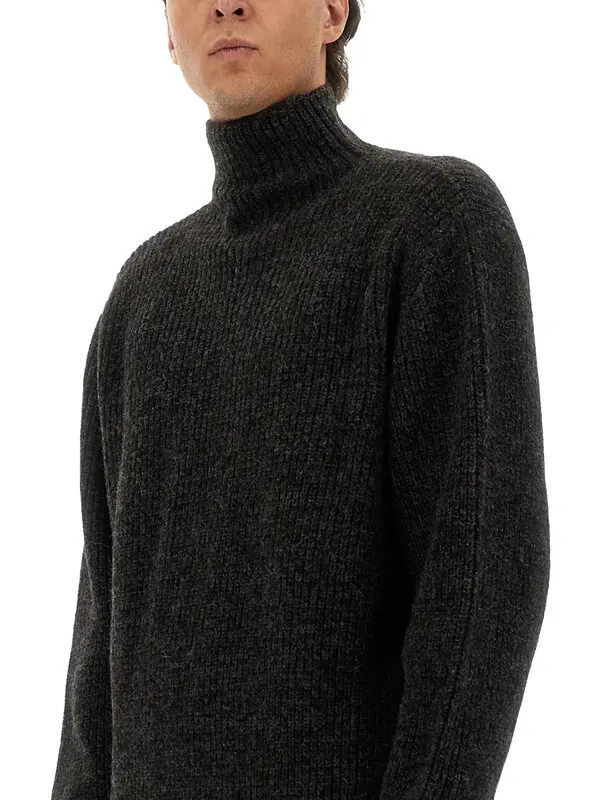 LEMAIRE Lemiaire Ribbed Turtleneck Sweater Alpaca & Yak Blend - Black