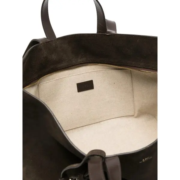 A.p.c. Calf Suede Tote Bag With Detachable Coin Purse