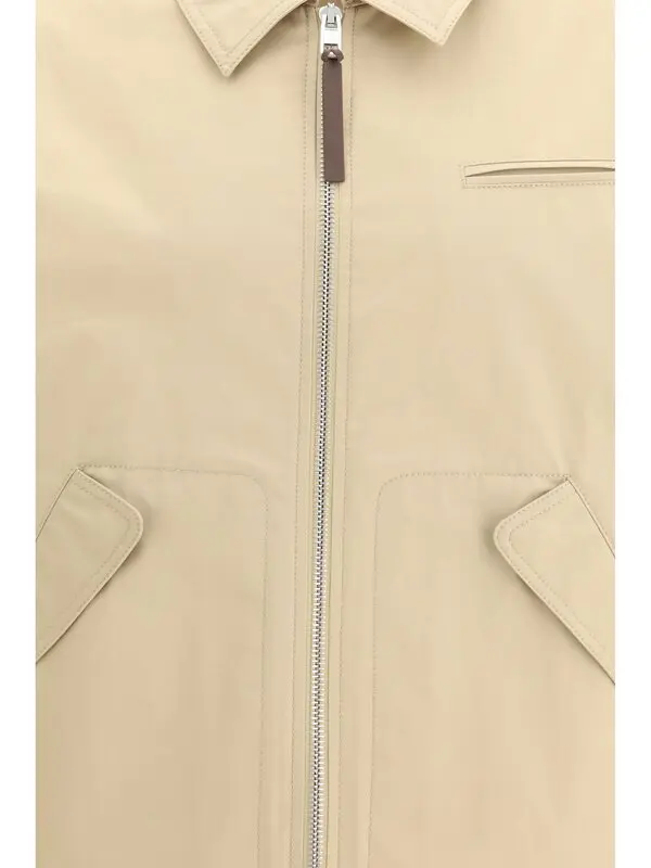 Moschino Zip Closure Jacket With Polo Collar And Flap Pocket
