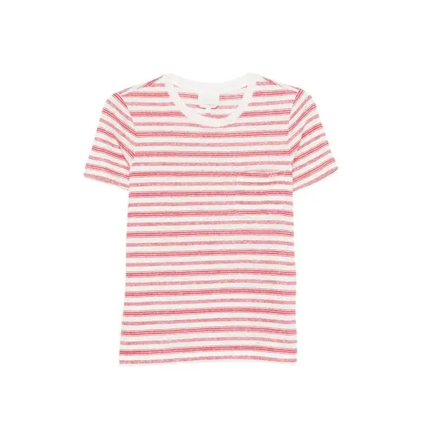 A.p.c. Striped Linen T-shirt With Chest Pocket