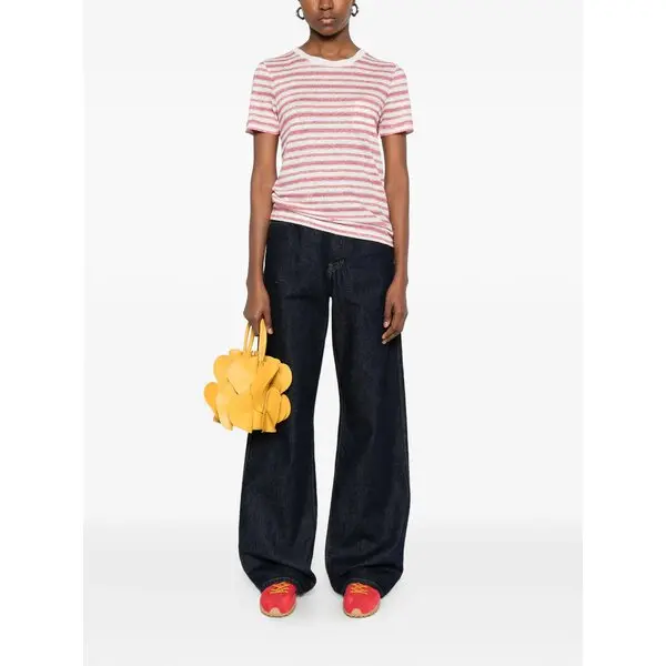 A.p.c. Striped Linen T-shirt With Chest Pocket