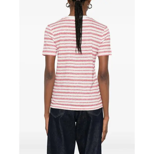 A.p.c. Striped Linen T-shirt With Chest Pocket