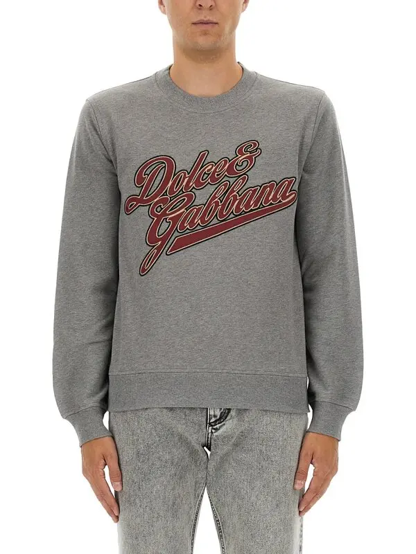 Dolce & Gabbana Jersey With Embroidery - Gray