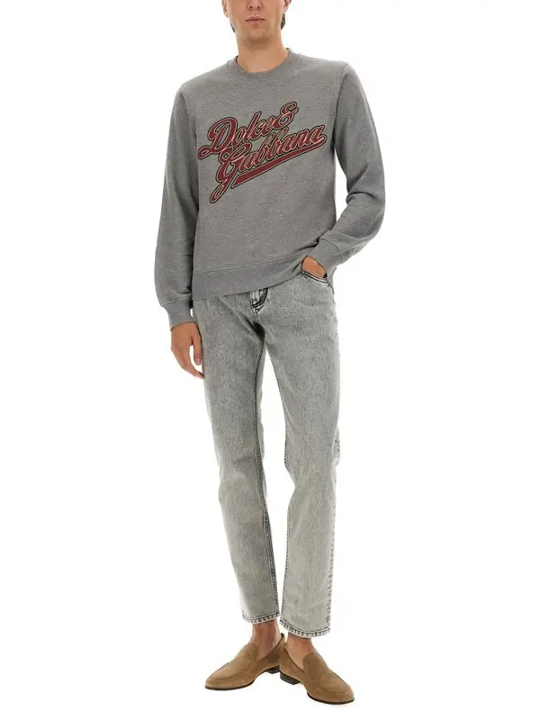 Dolce & Gabbana Jersey With Embroidery - Gray