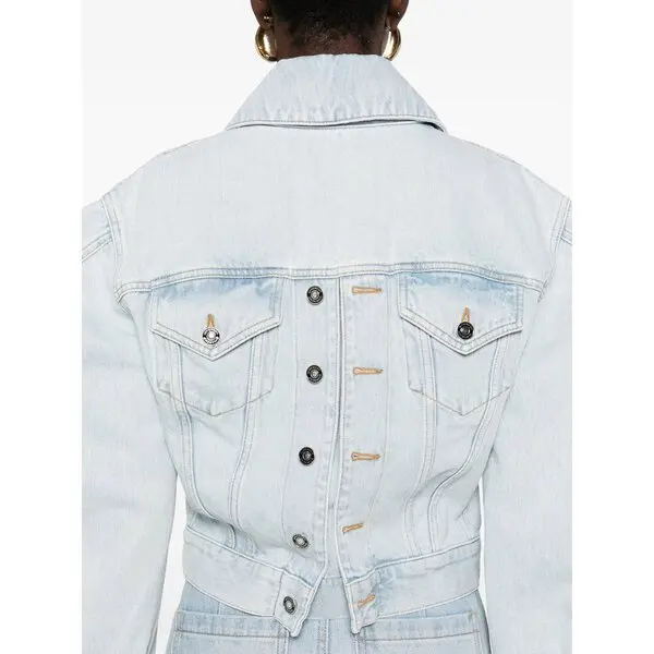 Givenchy Cropped Denim Jacket With Spread Collar - Blue