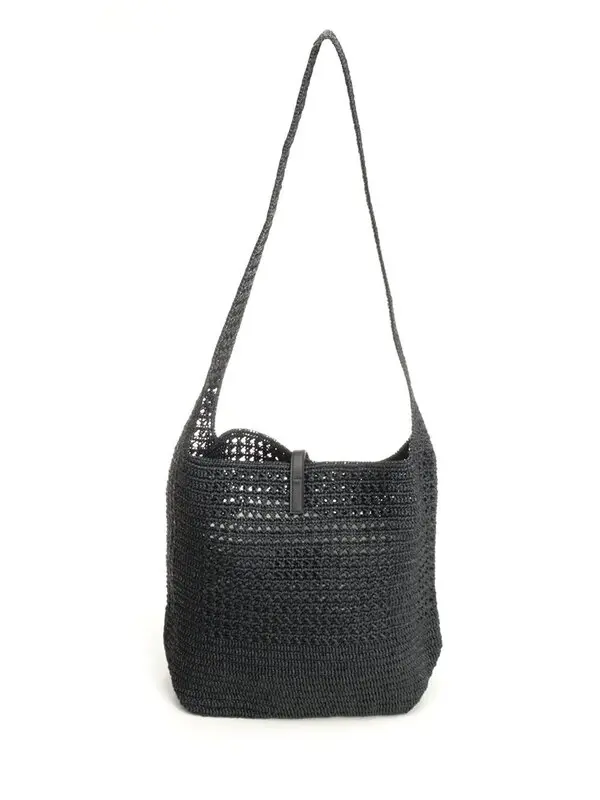 Saint Laurent Le 5 À 7" Crochet Raffia Tote Bag