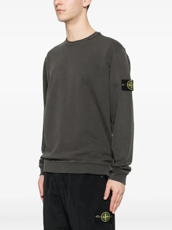 Stone Island Cotton Crewneck Sweatshirt With Detachable Logo Patch - Multicolor