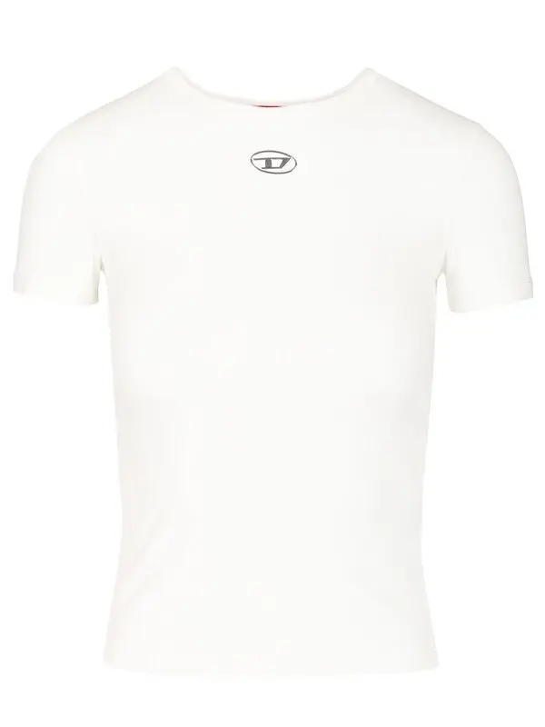 DIESEL® Slim-fit Crewneck T-shirt With Logo Detail - White