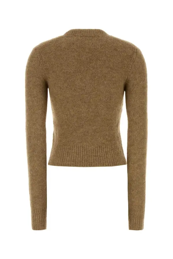 AMI Paris Camel Stretch Alpaca Blend Sweater