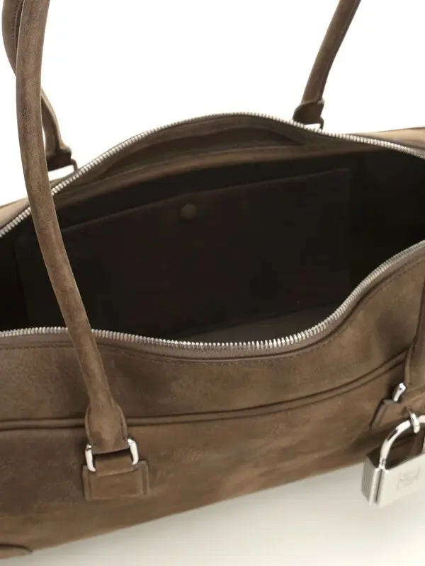 Loewe Amazona 31 Cropped Bag In Garnet Nubuck - Brown