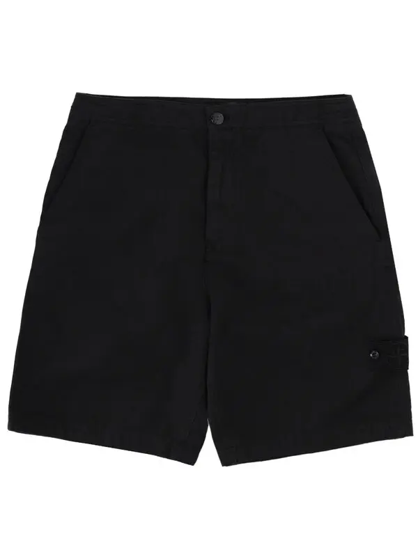 Stone Island Cotton Cargo Shorts With Logo Patch