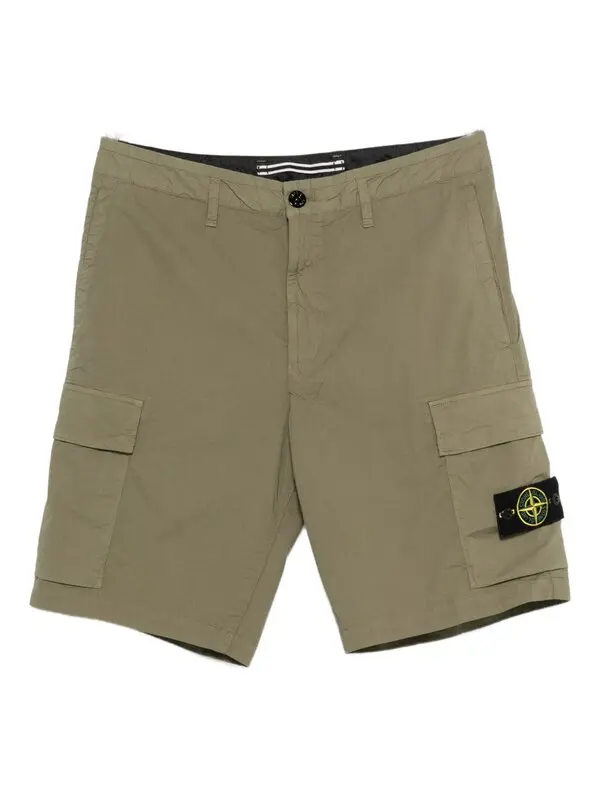 Stone Island Cotton Cargo Shorts With Logo Patch - Multicolor