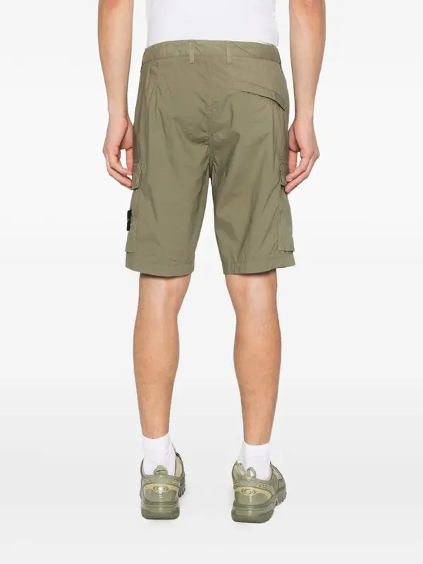Stone Island Cotton Cargo Shorts With Logo Patch - Multicolor