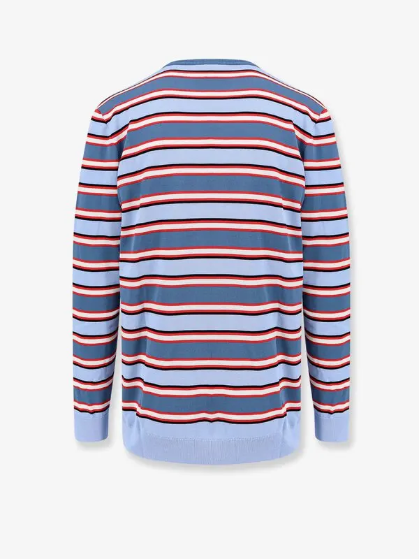 Dior Cotton Sweater With Striped Pattern And Embroidered Logo - Multicolor