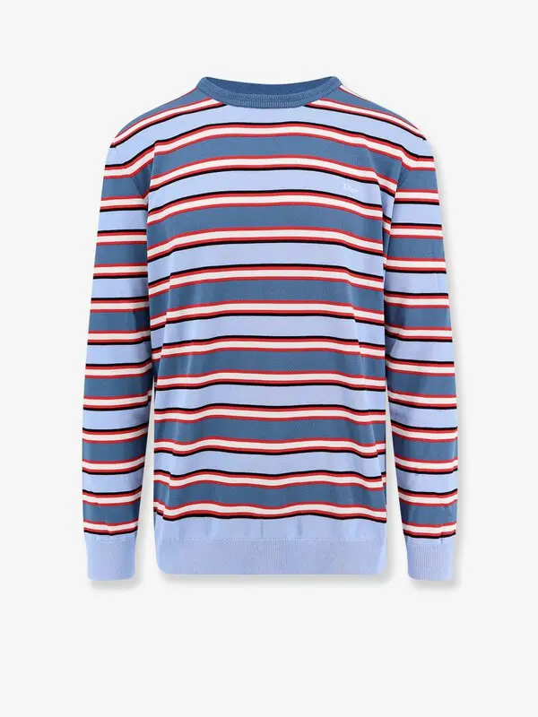 Dior Cotton Sweater With Striped Pattern And Embroidered Logo - Multicolor