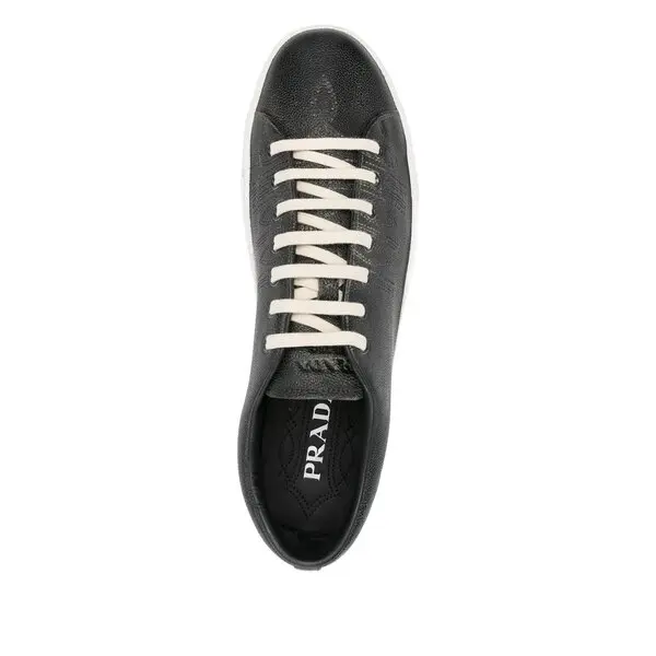 Prada Low-top Sneakers With Debossed Logo - Black