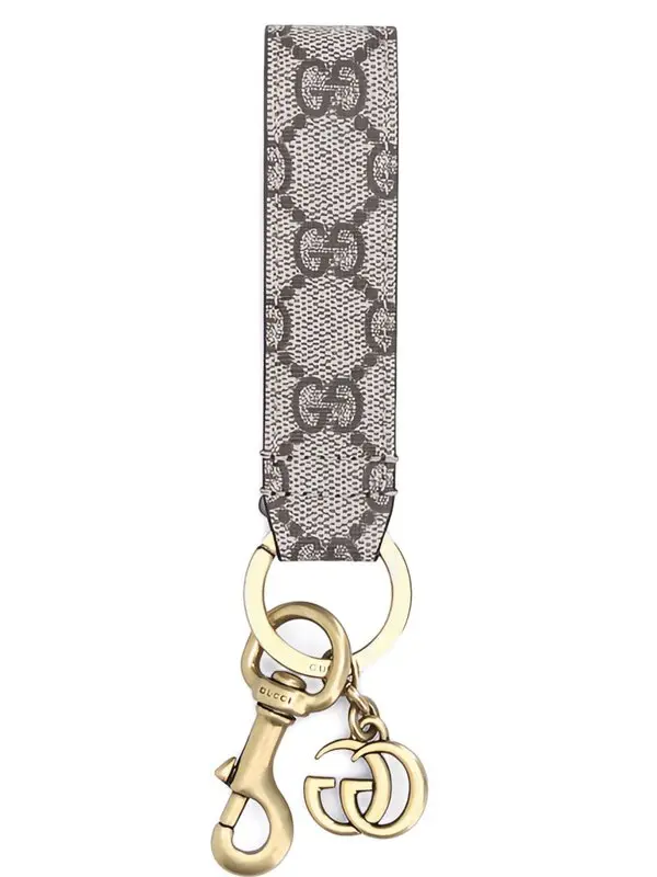 Gucci Ophidia Gg Monogram Key Ring With Gold Tone Hardware - Multicolor