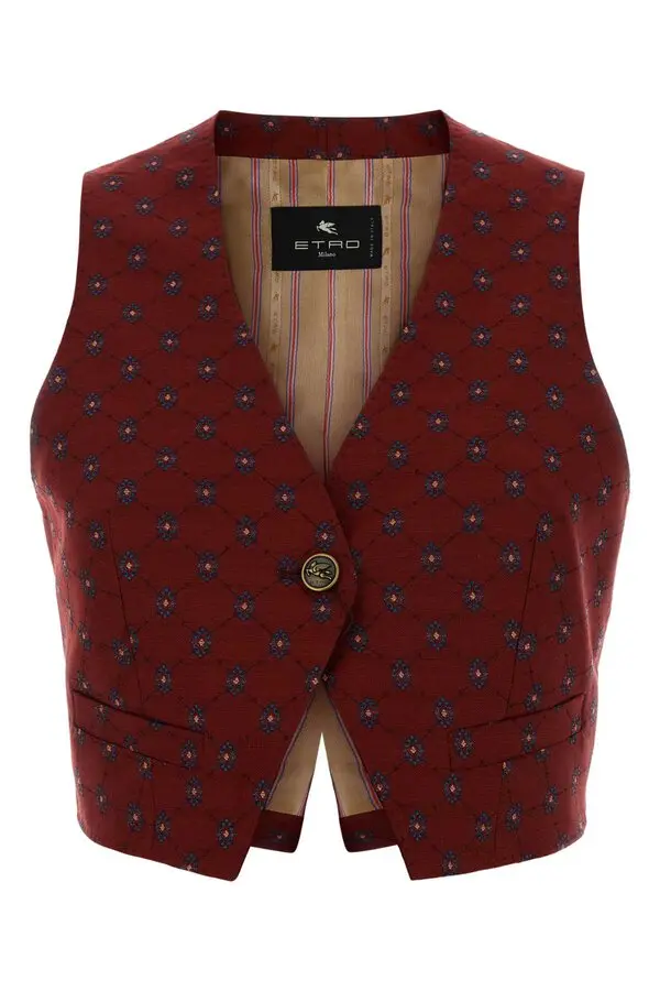 Etro Embroidered Wool Blend Vest