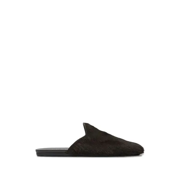 Prada Calf-hair Slip-on Slippers - Brown