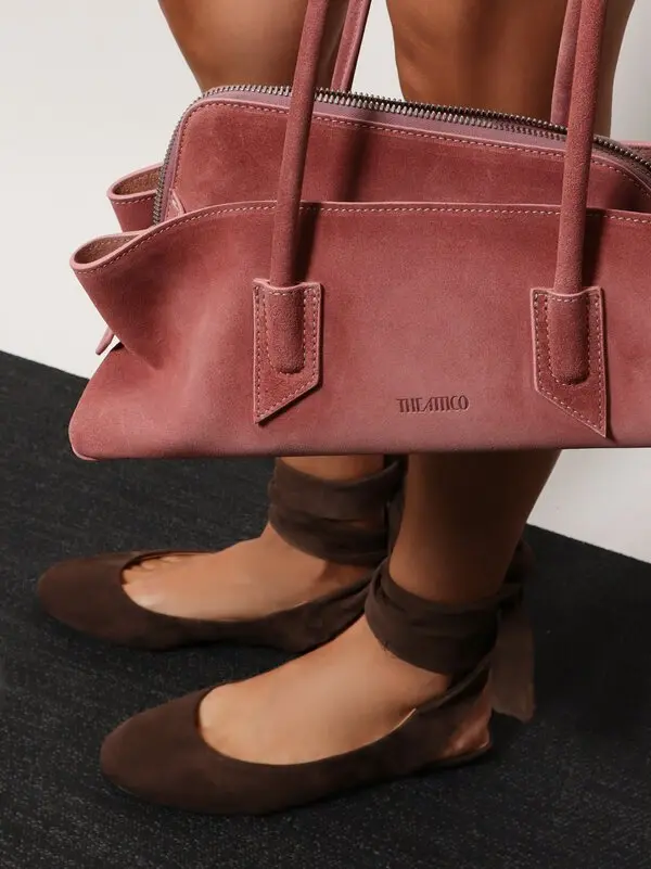 Attico Cloe Suede Ballerinas - Brown