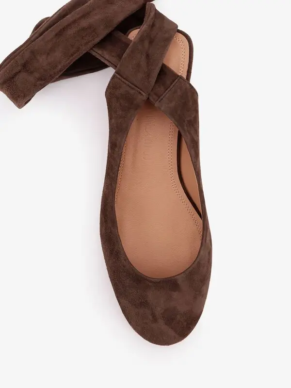 Attico Cloe Suede Ballerinas - Brown