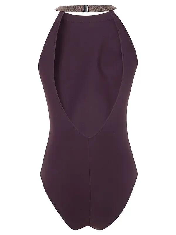 Brunello Cucinelli Embellished Halterneck One-piece Swimsuit