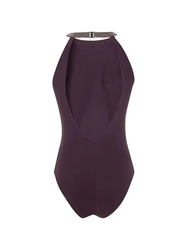 Brunello Cucinelli Embellished Halterneck One-piece Swimsuit