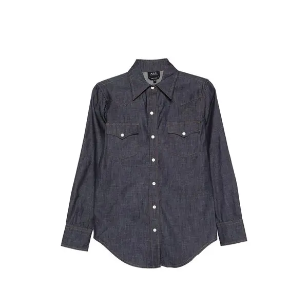 A.p.c. Denim Long Sleeve Shirt - Blue