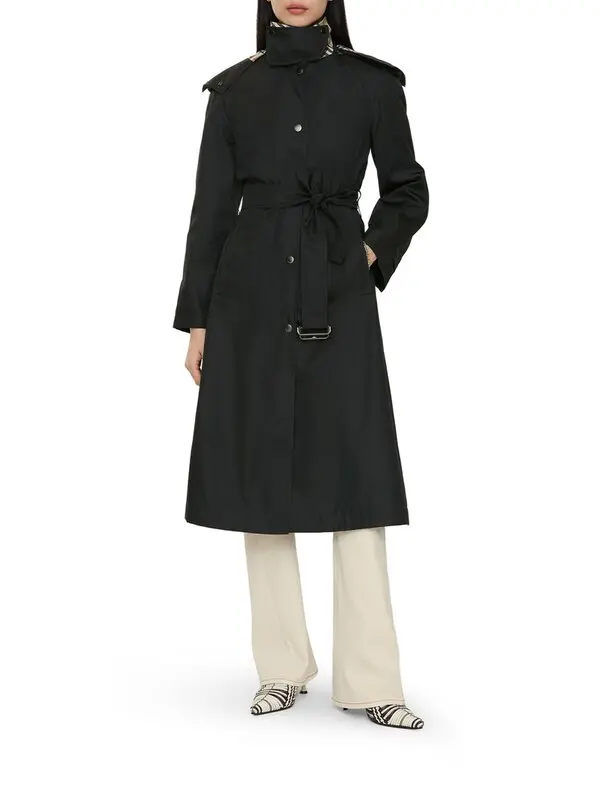 Burberry Long Nylon Car Coat With Hood
